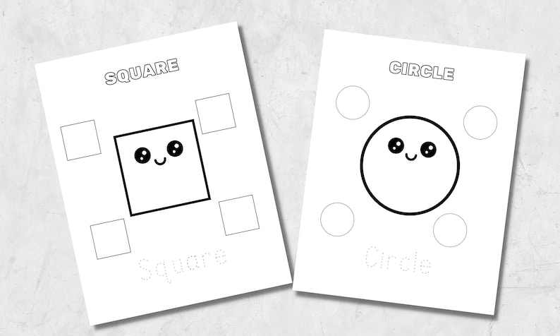 Basic Shapes Coloring Pages for Kids, Preschoolers, Toddlers, 20 ...