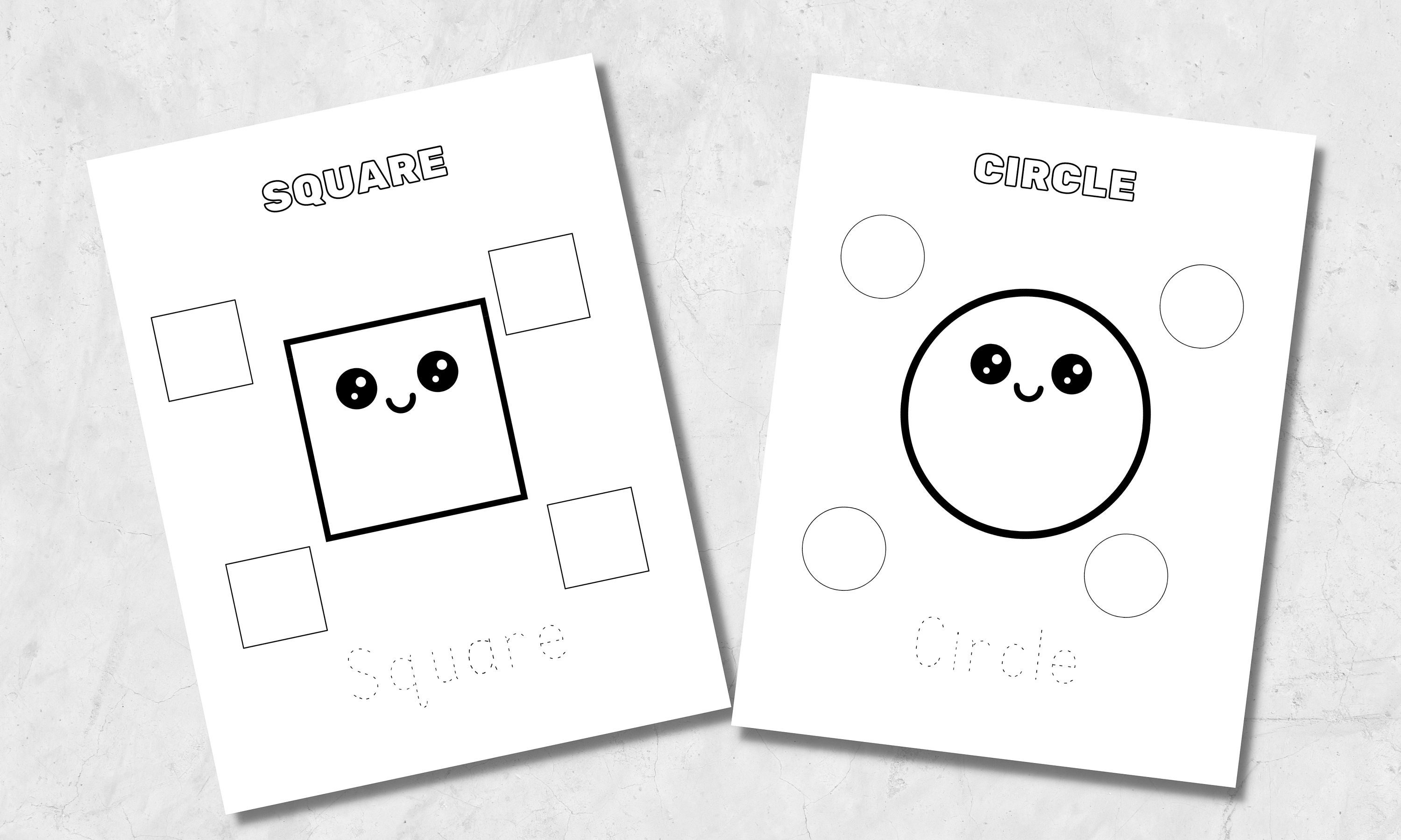 Basic Shapes Coloring Pages for Kids, Preschoolers, Toddlers, 20 ...