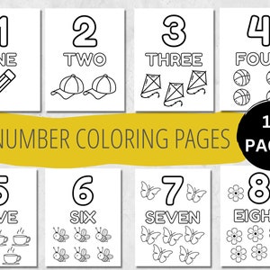 Number Coloring Pages (1-10) Printable Preschool, Kindergarten ...