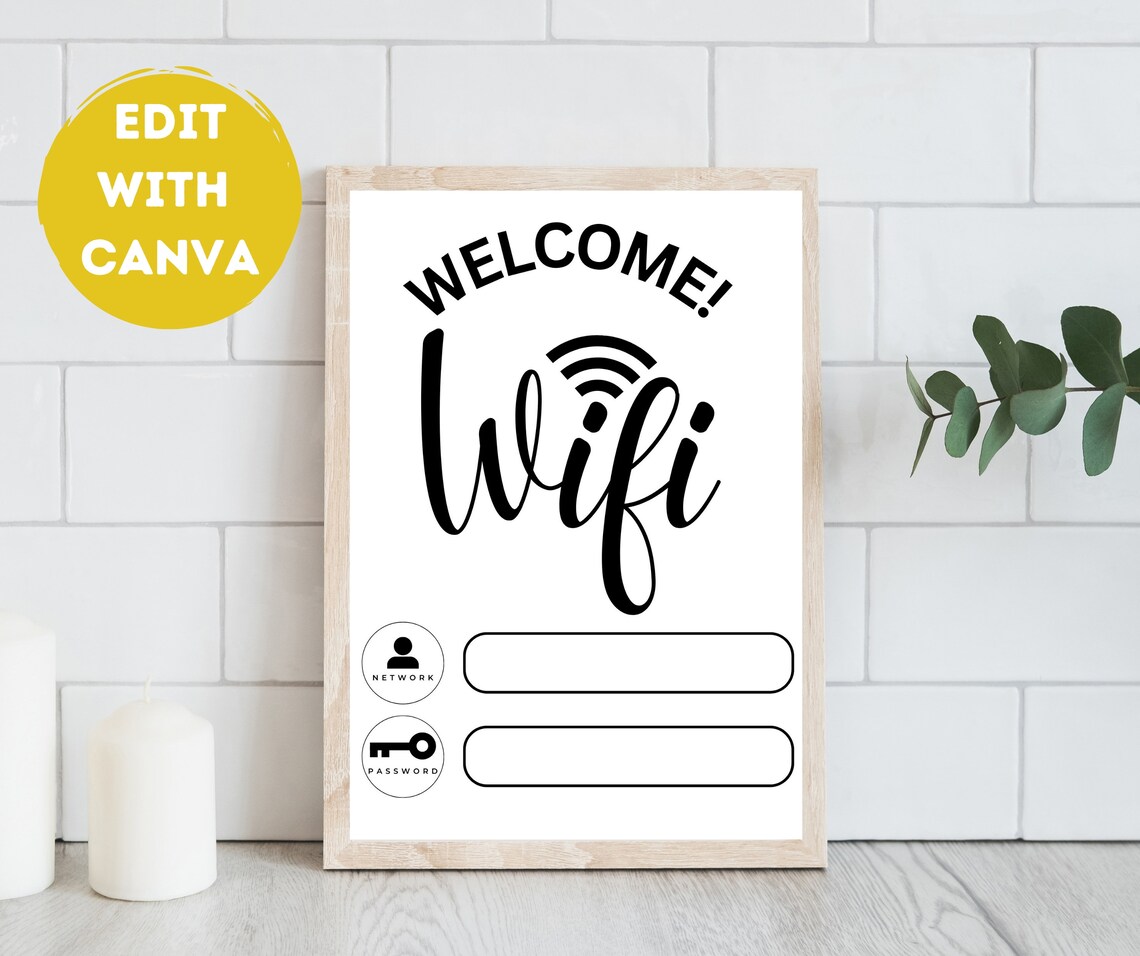 Wifi Password Sign Wifi Sign Printable Wifi Password Sign - Etsy