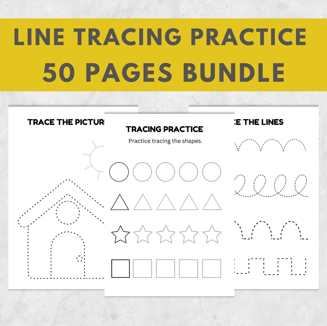 Line Tracing, Preschool Pre-writing Worksheets Bundle, Tracing Lines ...