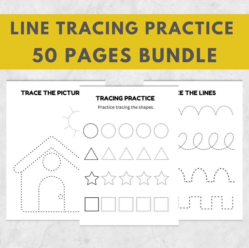 Line Tracing, Preschool Pre-writing Worksheets Bundle, Tracing Lines ...