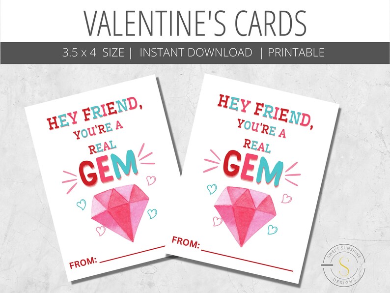 PRINTABLE Valentine Card, Ring Pop Valentine Card, Valentine Tag ...