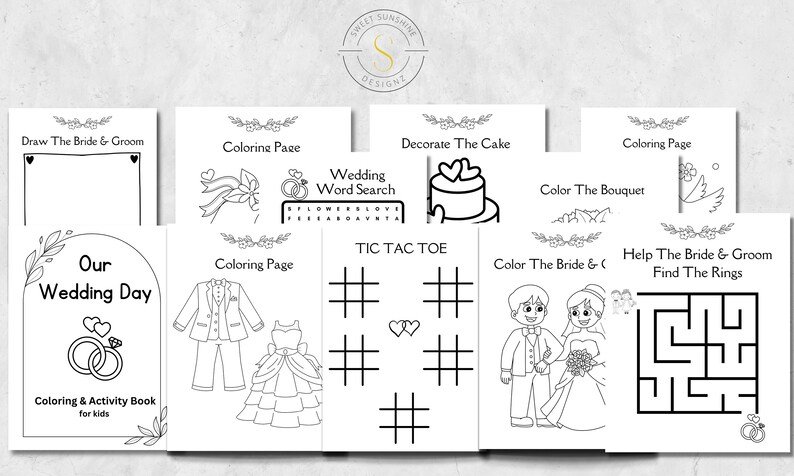 Wedding Activity Coloring Book for Kids, Coloring & Activity Book for ...