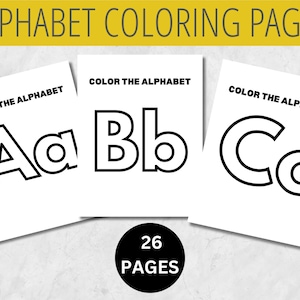 26 Printable Alphabet Coloring Pages, Simple Jumbo ABC Preschool ...