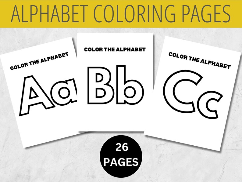 26 Printable Alphabet Coloring Pages, Simple Jumbo ABC Preschool ...