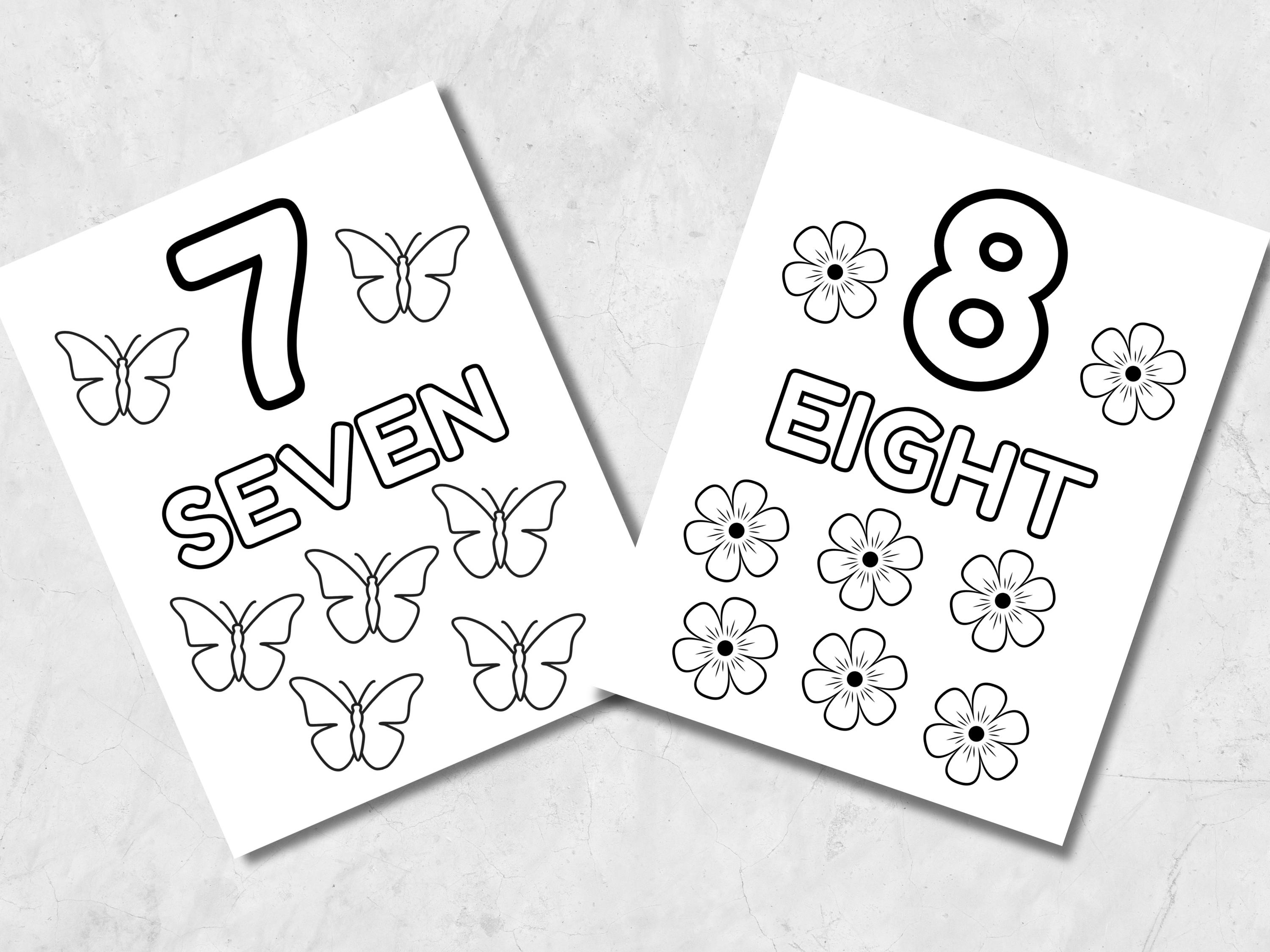 Number Coloring Pages (1-10) Printable Preschool, Kindergarten ...