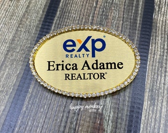 Rhinestone Name Tag - Etsy