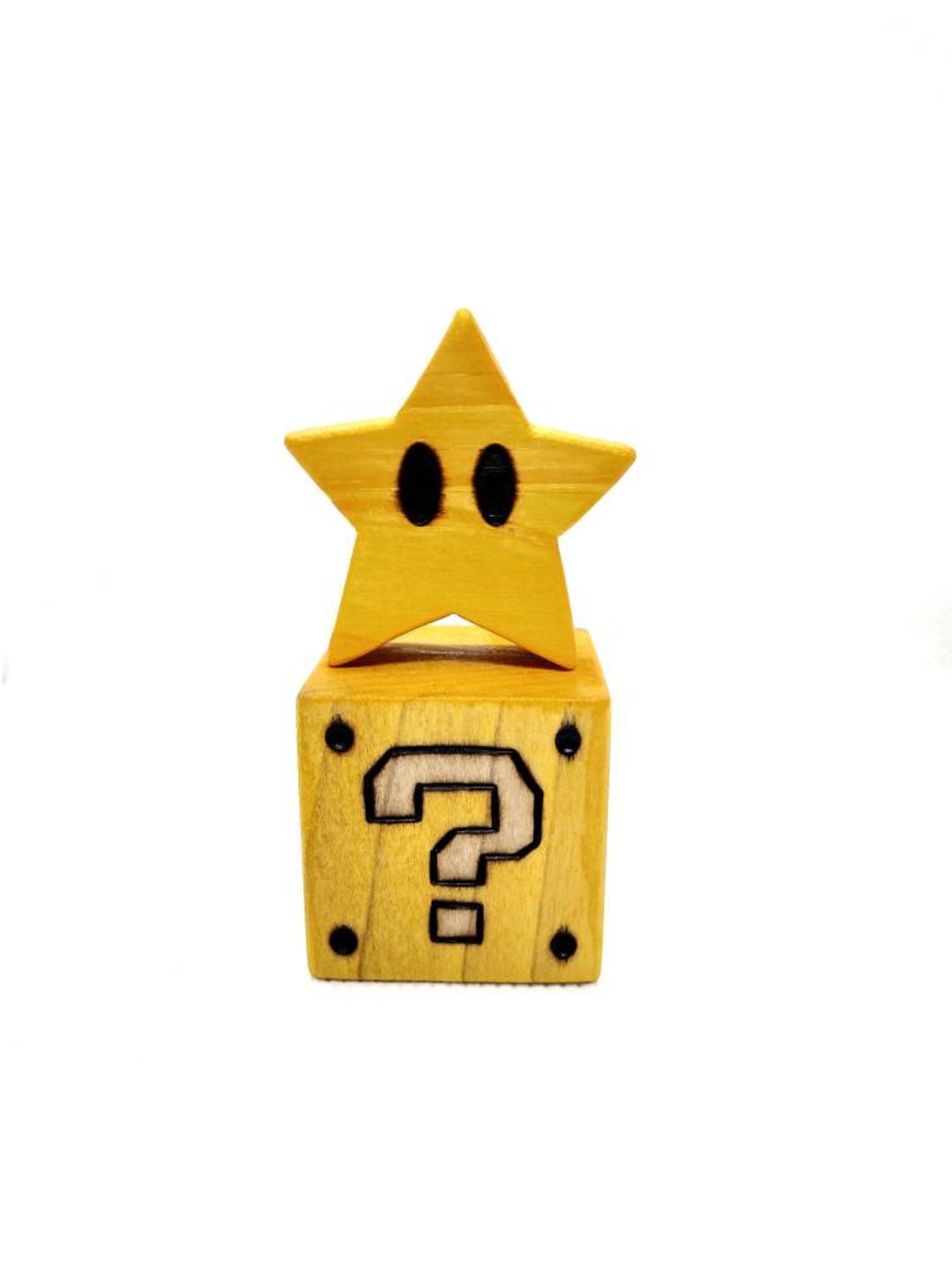 Super Mario Bros. Super Star - Wooden Figurine - Etsy