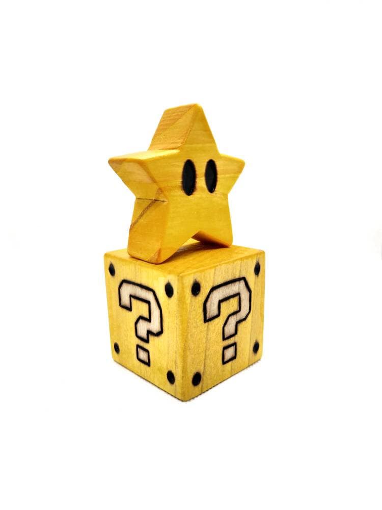 Super Mario Bros. Super Star Wooden Figurine - Etsy