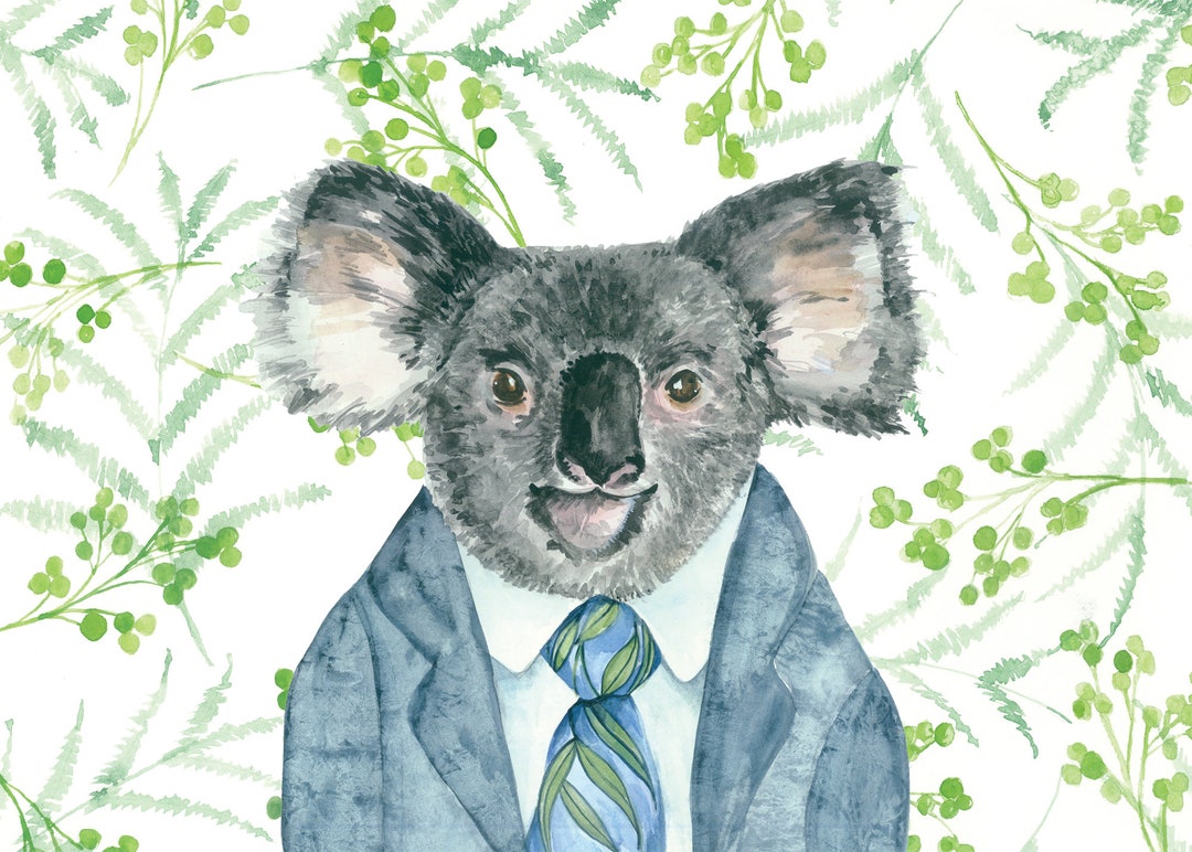 A4 Kevin Koala, Koala Scientist, Koala Print, Helen Ashley Koala Art ...