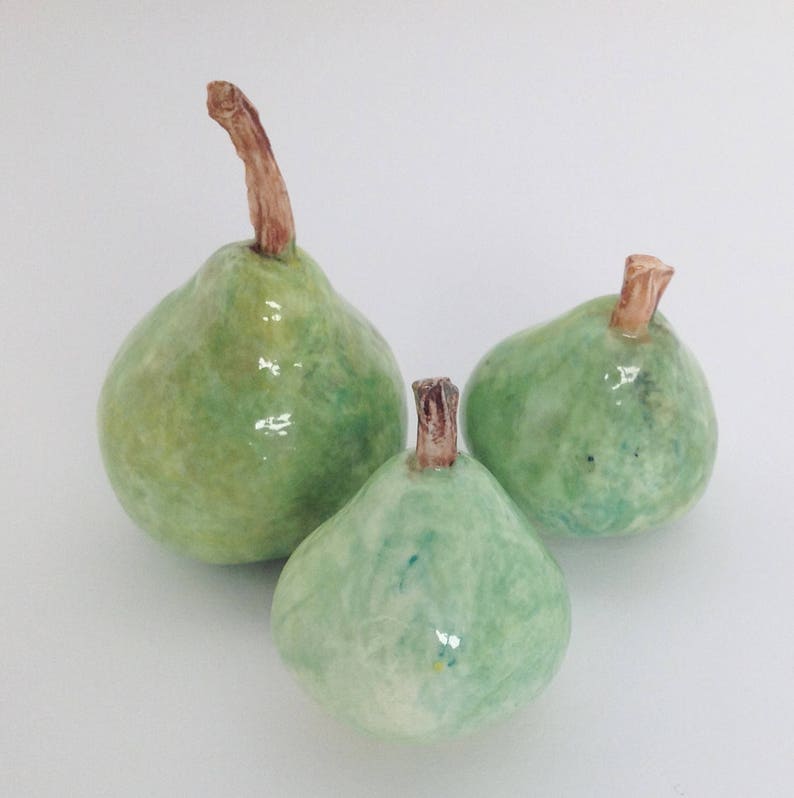 Porcelain Pears, Ceramic Pears, Pear Sculpture, Handmade Pear Sculpture ...