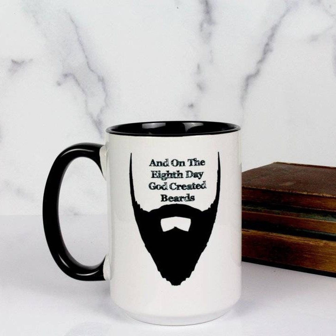 La taza de café God Made Beards Una taza para hombres con barba 15 oz - Etsy España