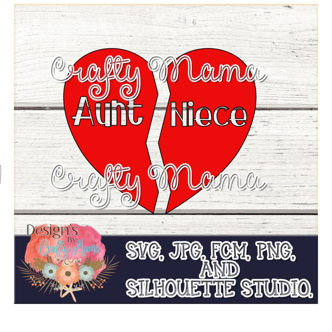 Aunt/niece Heart Design - Etsy