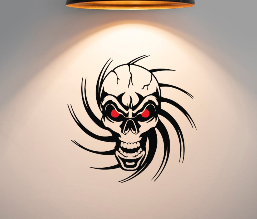 Skull Decal Sticker | Tribal Skull Decal Sticker by Decaltheory on Etsy ...