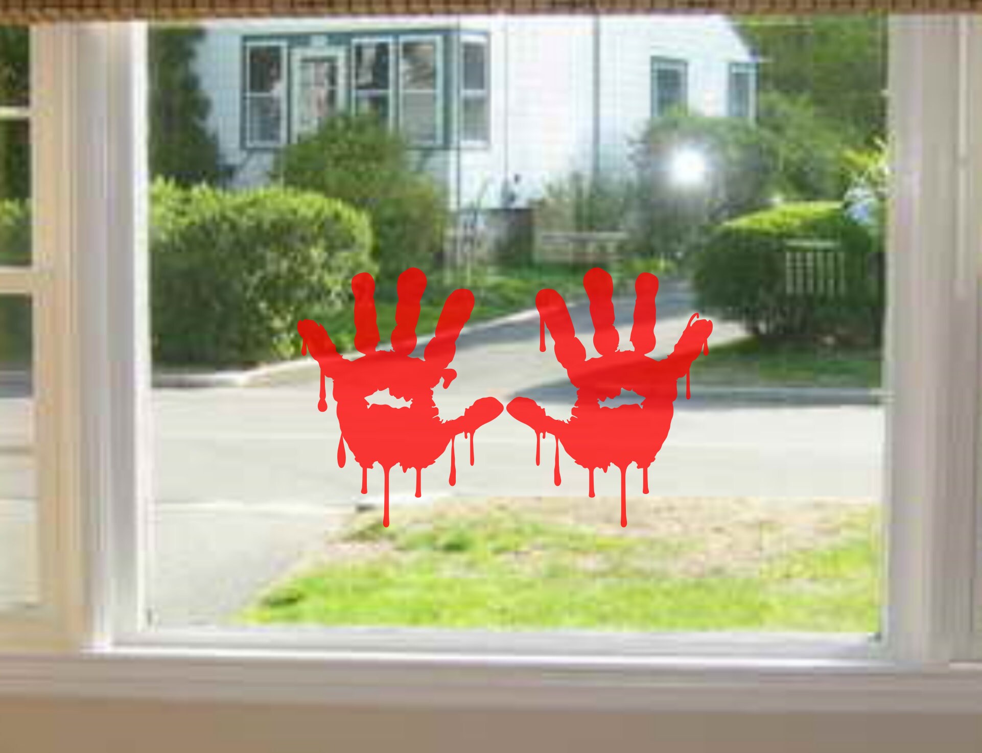 Bloody handprints halloween decal Halloween sticker bloody | Etsy