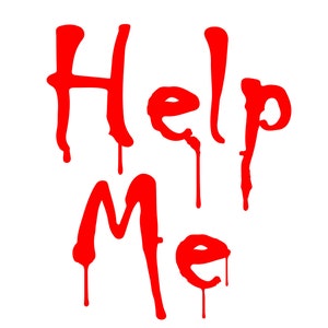 Bloody Help Me Decal | Halloween Sticker | Halloween Blood Decal ...