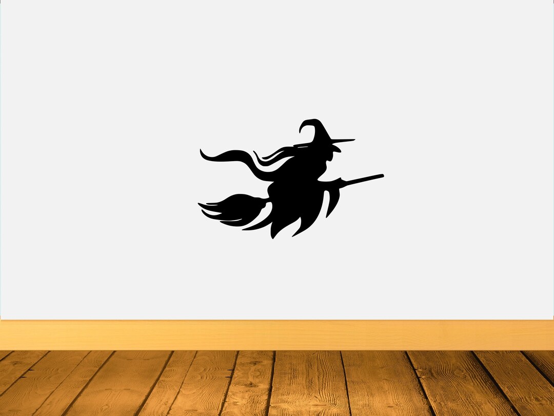 Halloween Witch on a Broom Decal Sticker by Decaltheory on Etsy - Etsy