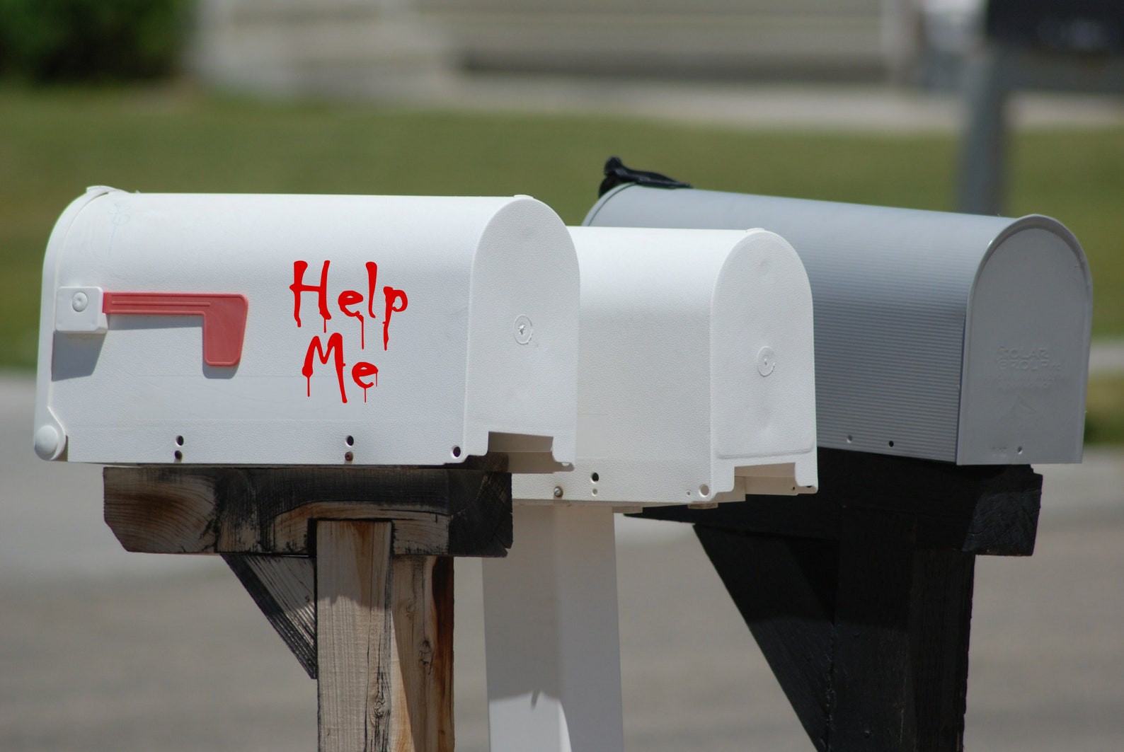 Bloody Help Me Decal | Halloween Sticker | Halloween Blood Decal ...