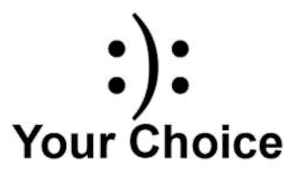 Your choice smiley face or sad face decal by DecalTheory on | Etsy