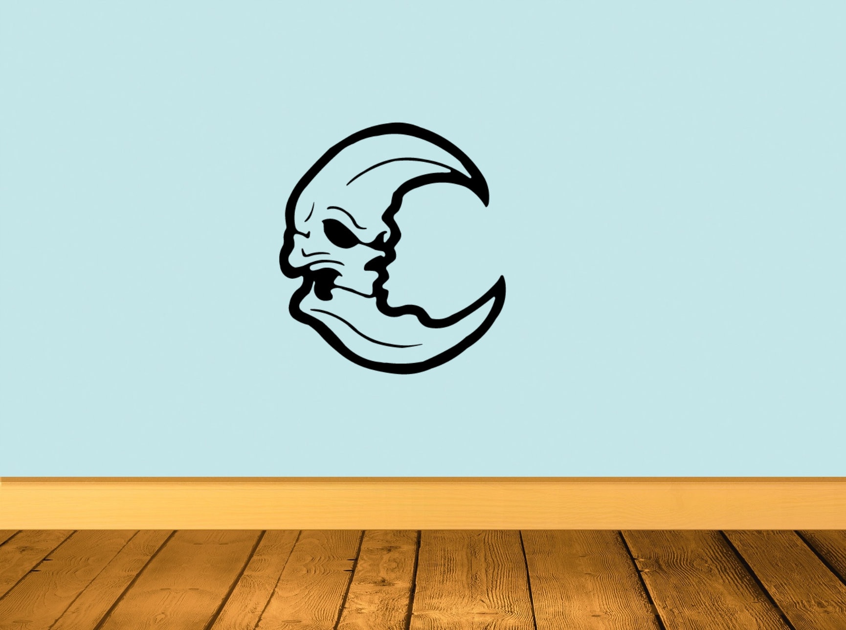 Moon Decal Moon Sticker Halloween Moon Decal by - Etsy