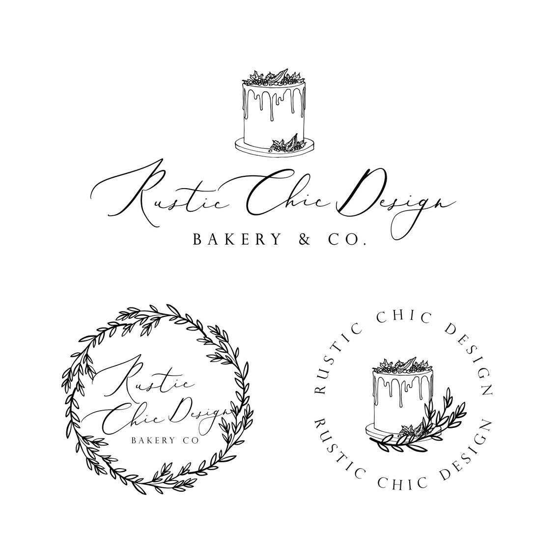 Premade Logo Design Bakery Rustic Logo and Watermark Logo | Etsy