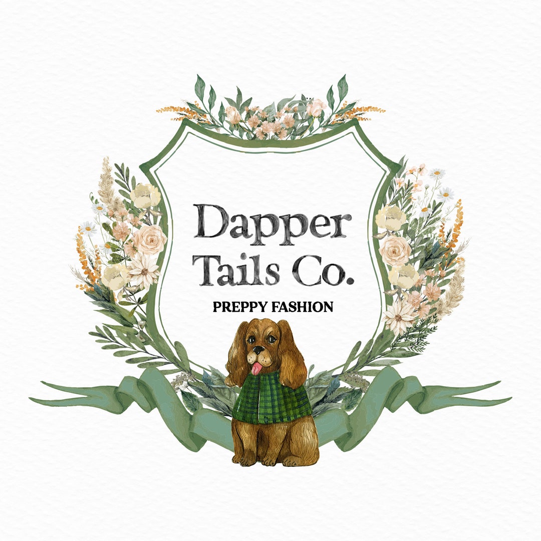 Preppy Stylish Logo, Fancy Logo, Dog Watercolor Logo, Breeding Logo ...