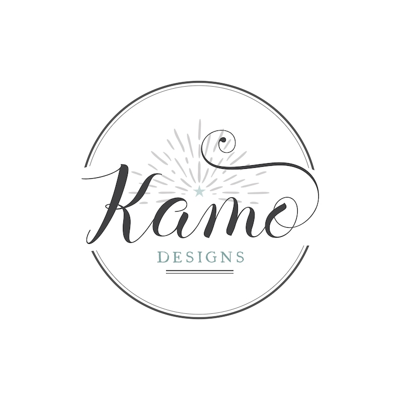 Premade Logo Design Rustic Star Circle Stamp Calligraphy | Etsy