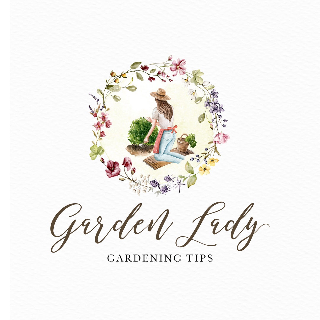 Premade Watercolor Gardening Logo - Rustic Logo - Organic Design ...