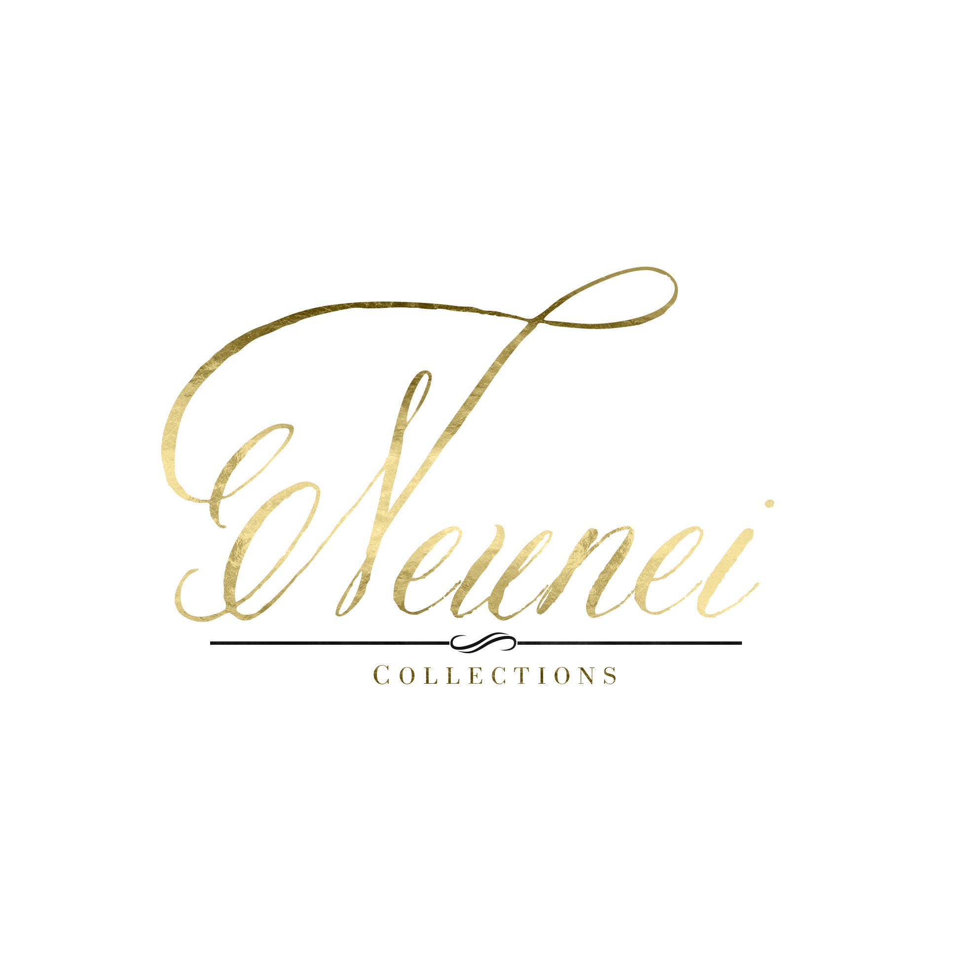 Luxe Faux Gold Calligraphy Logo Design Luxury Fancy Gold Logo | Etsy