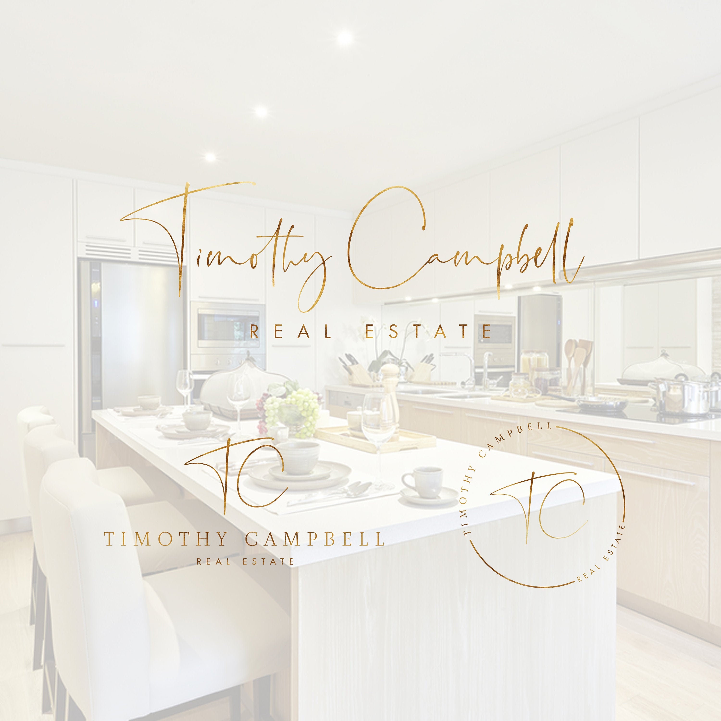 Premade Logo Design Gold Golden Realtor Logo Set Realty Logo - Etsy