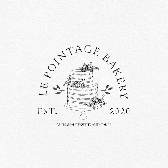 Logo Design Rose Gold cake logo Bakery logo Cake Logo | Etsy