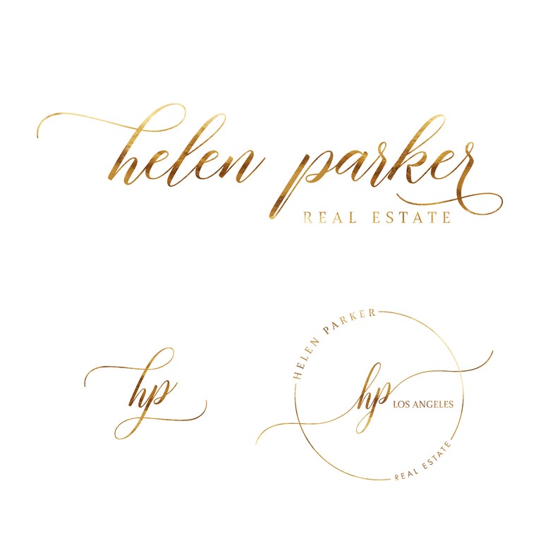 Premade Logo Design Gold Realtor Logo Set Realty Logo - Etsy