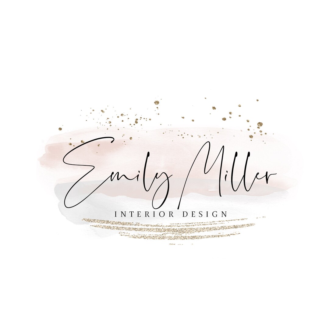 Watermark, Splash Brush Elegant Watercolor Calligraphy Flowers Logo ...