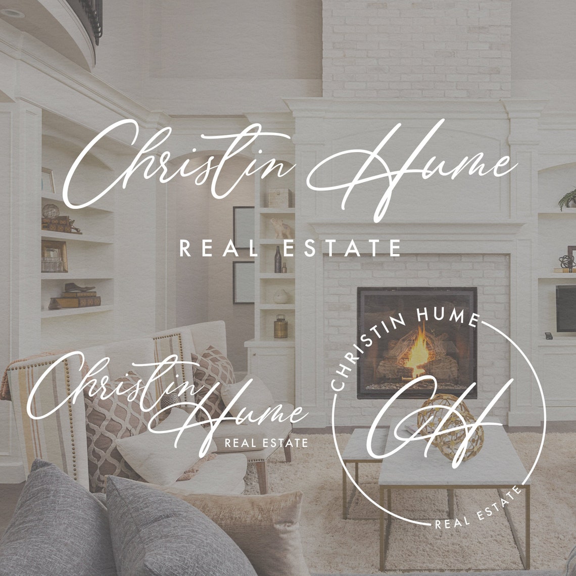 Premade Logo Design, Burned Orange Realtor Logo Set, Realty Logo Design ...