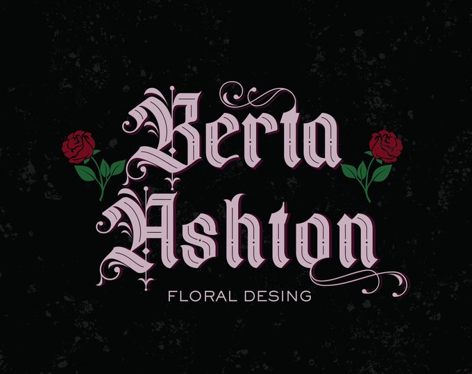 Premade Logo, Watermark, Business Rose Roses Gothic Edgy Logo, Roses ...