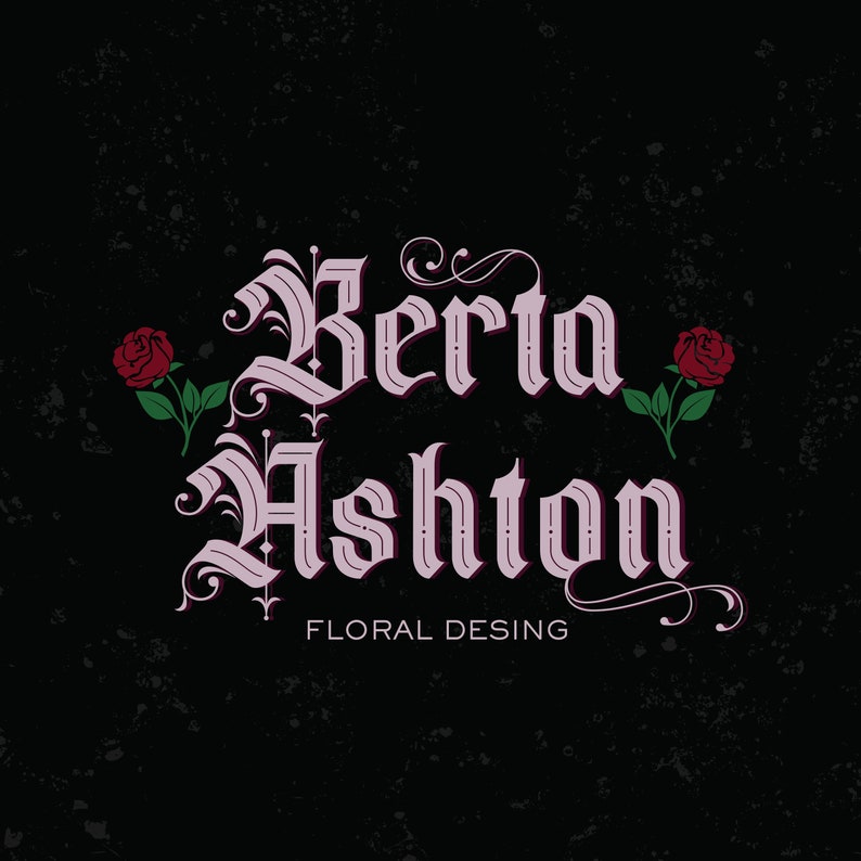 Premade Logo, Watermark, Business Rose Roses Gothic Edgy Logo, Roses ...