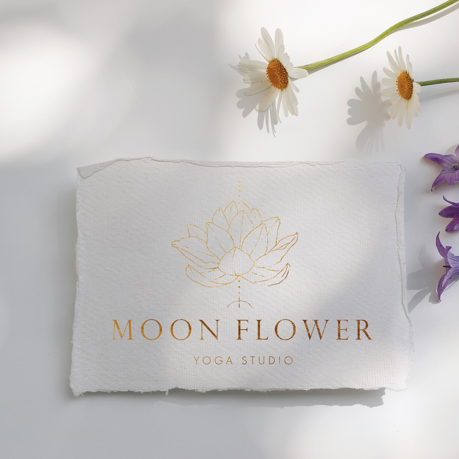 Gold Yoga Logo Lotus Logo Watermark Mandala Logo Custom - Etsy