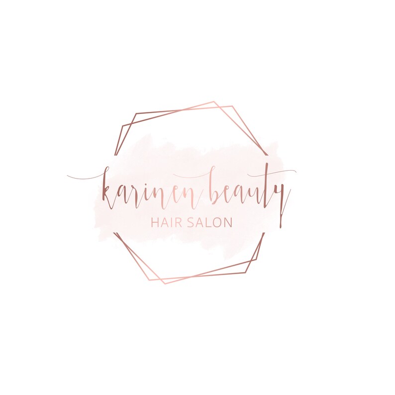 Hexagon Event Logo, Watercolor Logo Design, Rose Gold Logo , Branding ...