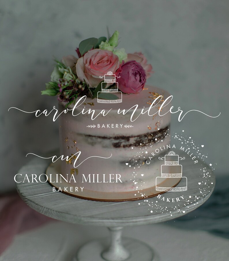 Logo Design Rose Gold Cake Logo Bakery Logo Cake Logo - Etsy