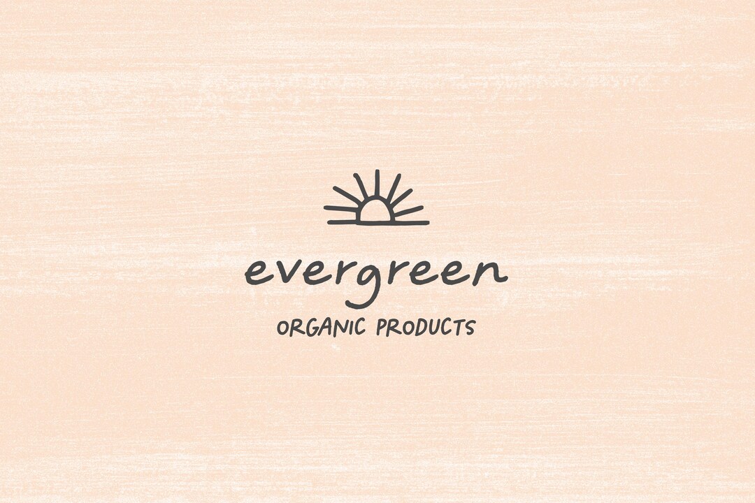 Premade Logo, Sun Beach Flower Flowers Retro Cute Baby Logo , Handmade ...