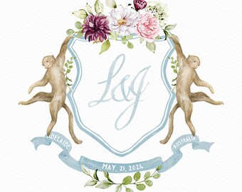 Preppy Stylish Logo, Fancy Logo, Wedding Planner, Watercolor Logo ...