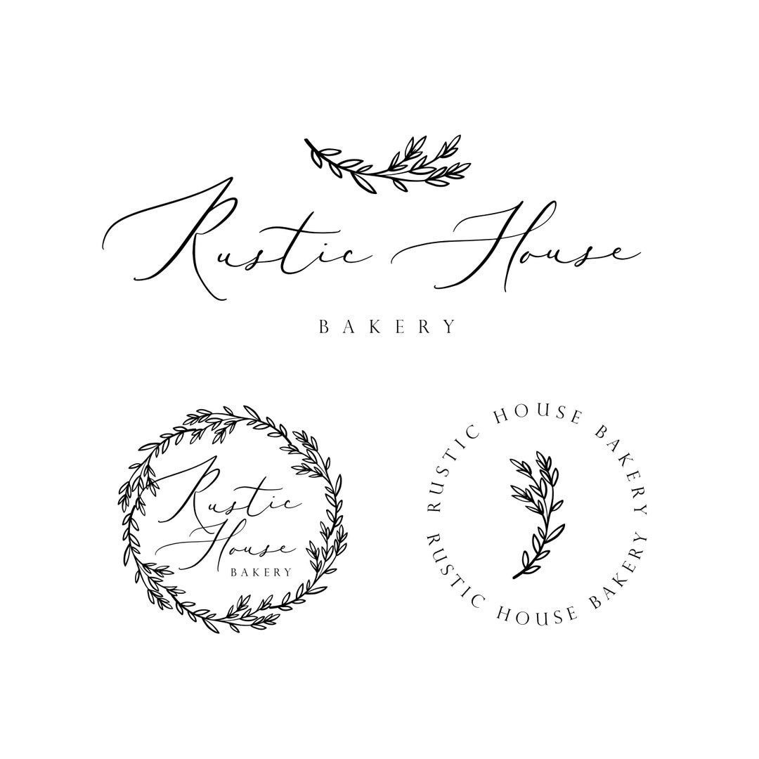 Premade Logo Design, Bakery Rustic Logo and Watermark, Logo Set, Brand ...