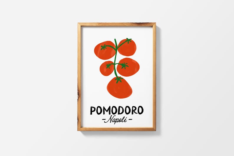 Pomodoro Napoli Printable Wall Art – Italian Kitchen Decor | Tomato ...