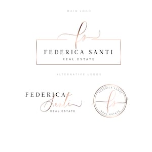 Premade Logo Design, Branding Package Realtor, Realty Rose Gold Logo ...
