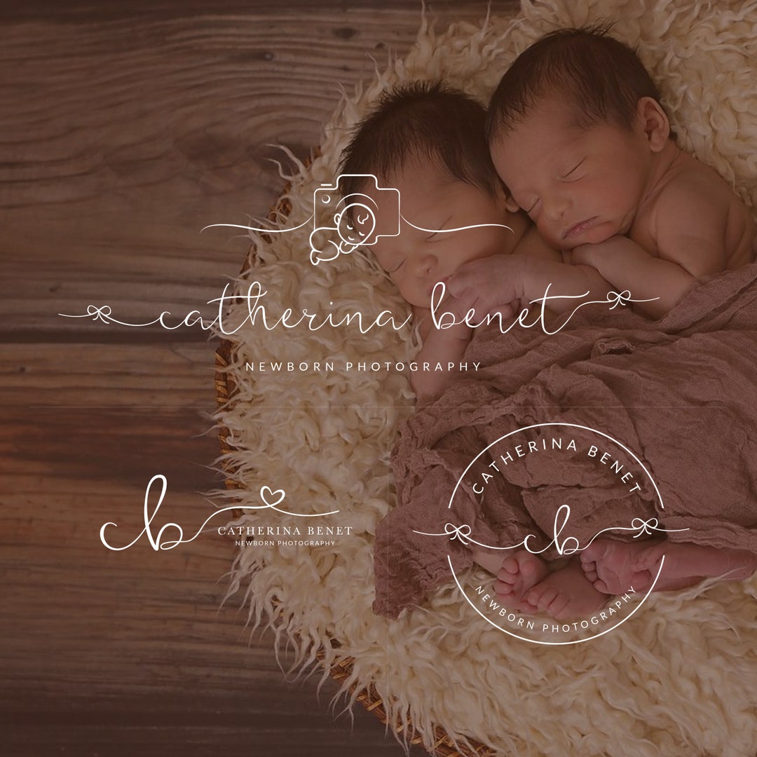 Branding Package Newborn Photography Watermark Camera Outline ...