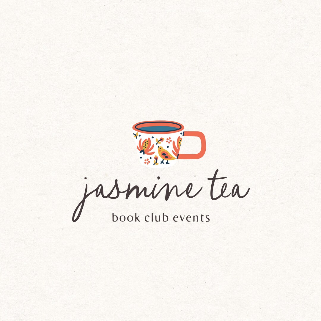 Events Planner Logo Watermark Watercolor Tea Cup Design Elegant ...