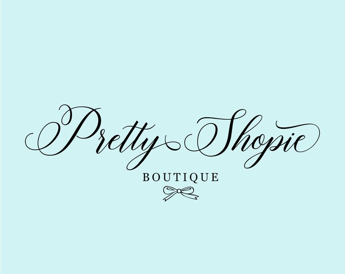 Premade Logo Design, Calligraphy Bow Bows Design Logo, Floral Logo ...