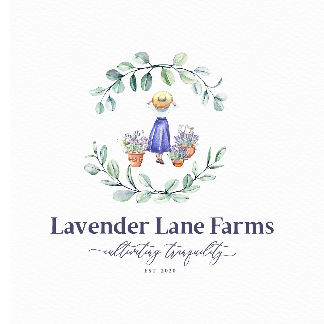 Premade Watercolor Gardening Logo - Rustic Logo - Organic Design ...