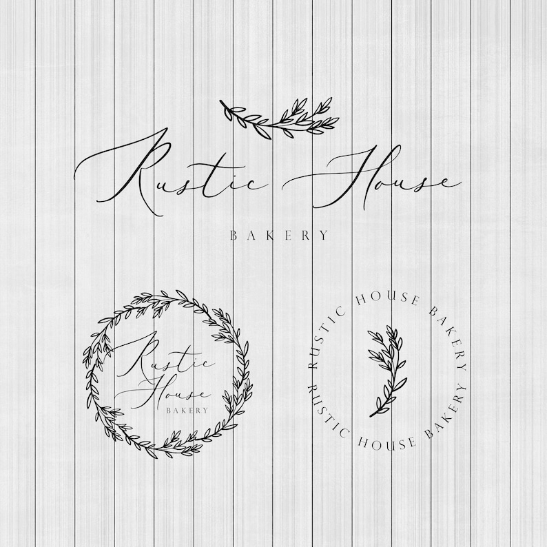 Premade Logo Design, Bakery Rustic Logo and Watermark, Logo Set, Brand ...